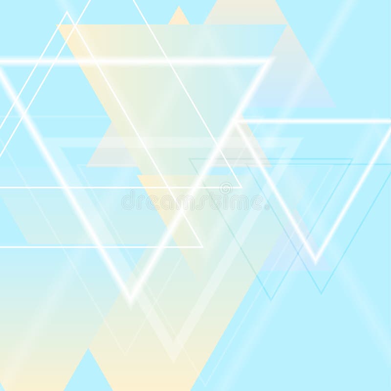 Pastel Blue Yellow Shiny Triangles Abstract Tech Background Stock ...