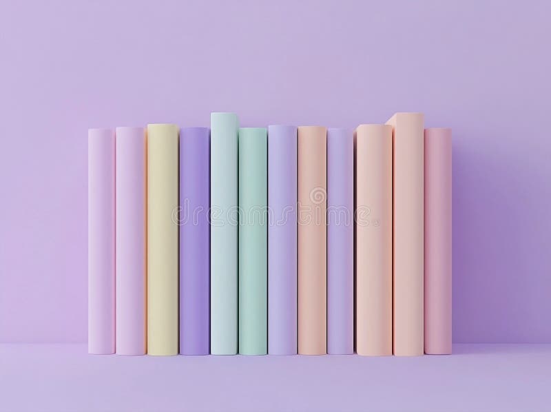 Pastel Books 3D Render: a Serene and Minimalist Academic Aesthetic ...