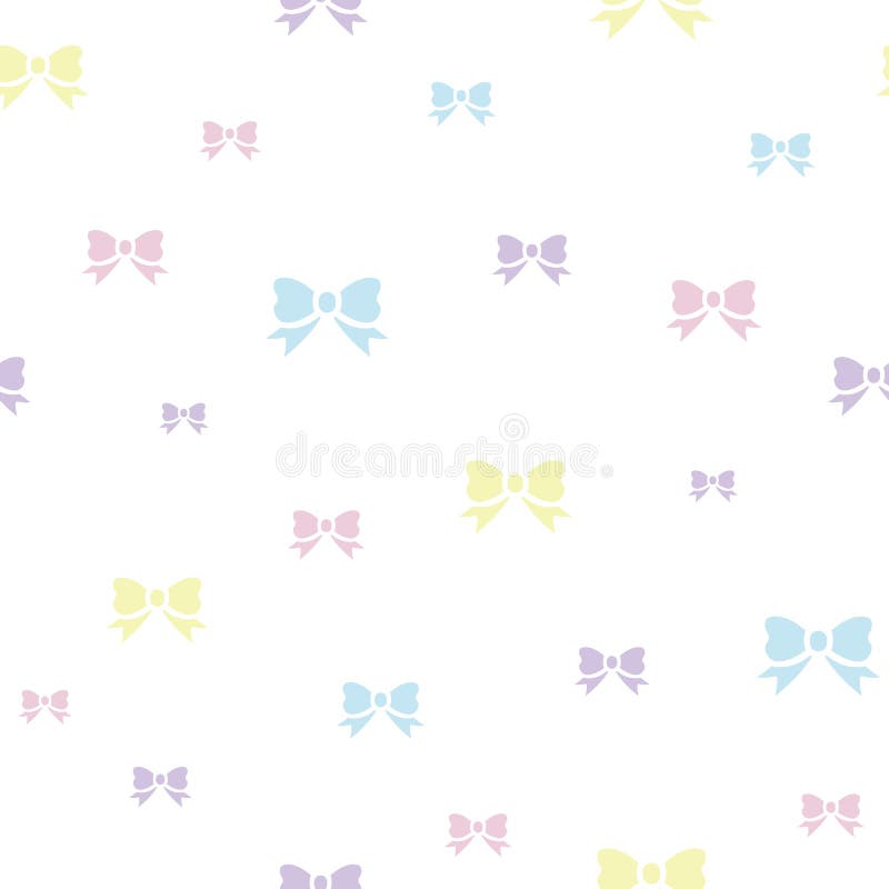 Pastel Bow Pattern, Cute Vector Pattern for Girls Stock Vector ...
