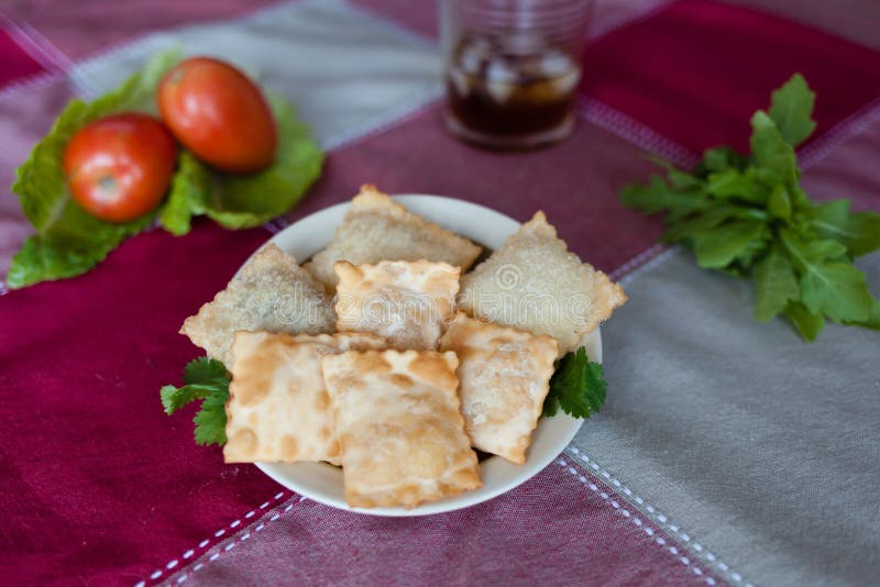 Pastel (brazilian dish) stock image. Image of table, white - 52484143