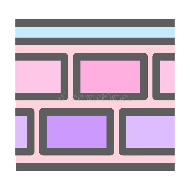 Pastel brick wall flat stock vector. Illustration of exterior - 284868051