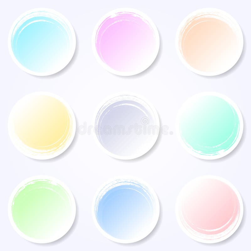 Pastel Brush Strokes Circle Buttons Stock Vector - Illustration of ...