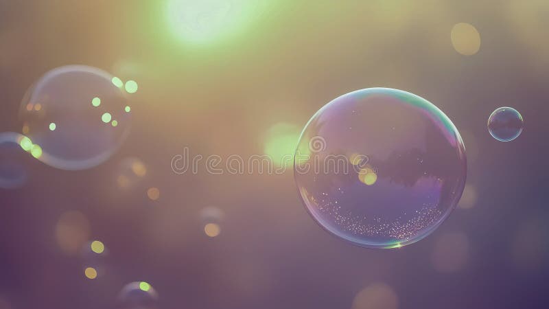Pastel Bubbles, Light Balls with Soft Glow, Soap Bubble Effect. Stock ...