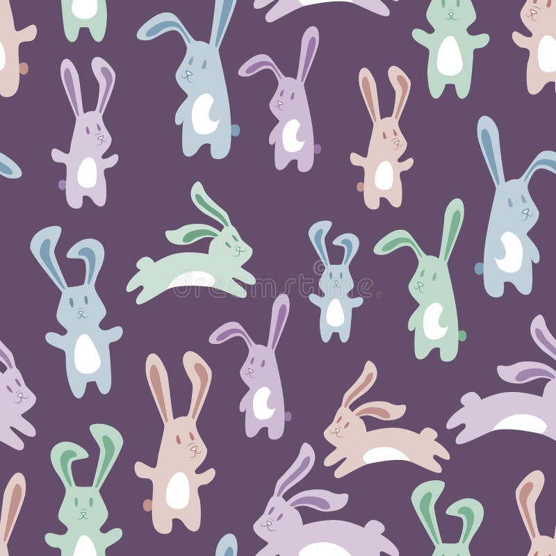 Pastel Bunny Rabit Animal Pattern for Easter Stock Vector ...