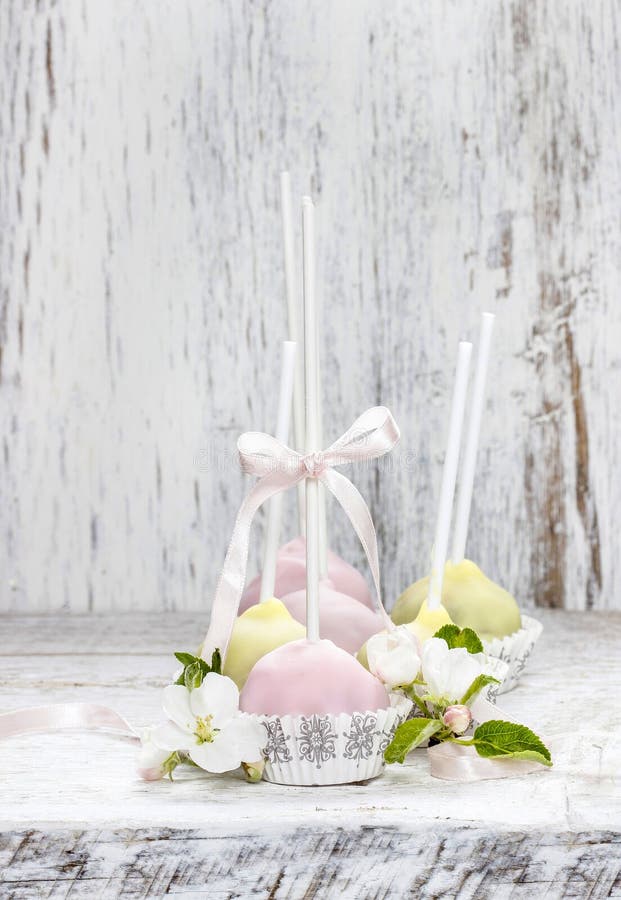 Pastel Cake Pops in Romantic Spring Set Stock Photo - Image of colorful ...