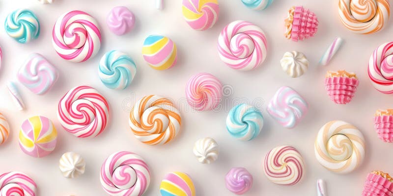 Pastel Candy Pattern on Transparent Background Stock Illustration ...