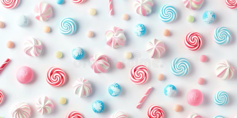 Pastel Candy Pattern on Transparent Background Stock Illustration ...