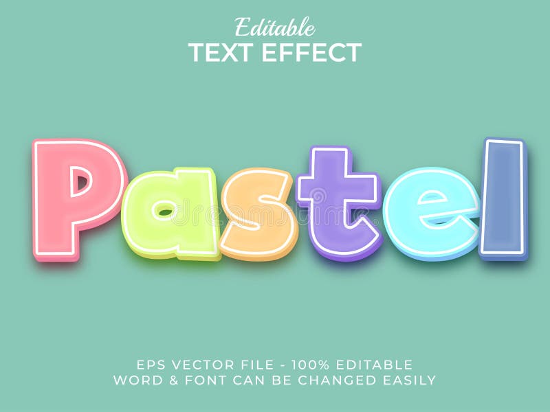 Pastel Cartoon Text Effect Style. Editable Font Text Effect Stock ...