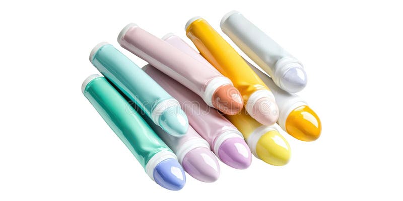 Pastel Chalk Set with Assorted Colors Isolated on Transparent ...