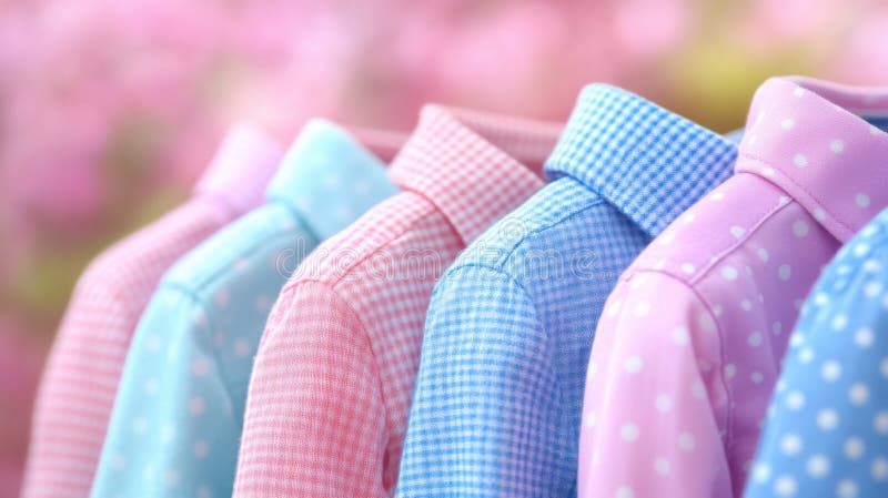 Pastel Checked & Polka Dot Shirts Stock Illustration - Illustration of ...