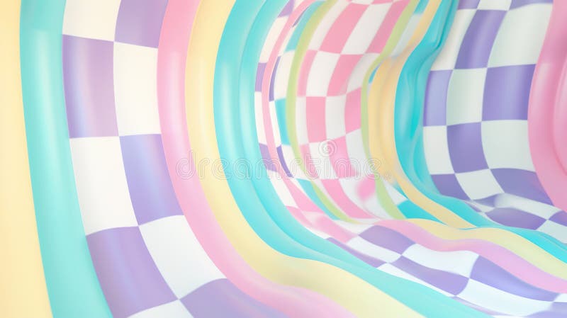 Pastel Checkerboard Waves and Stripes Stock Image - Image of smooth ...
