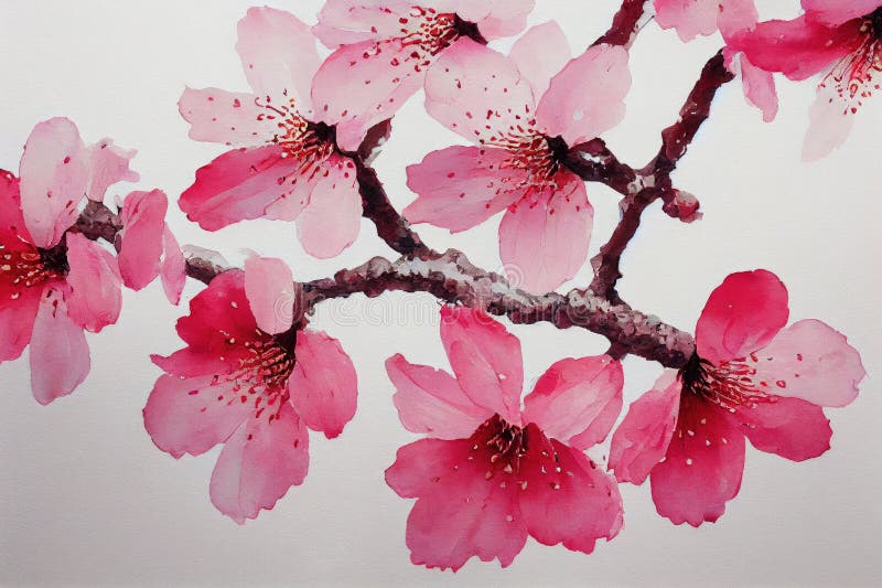 Pastel Cherry Blossom Watercolor for Invitations and Scrapbooking ...