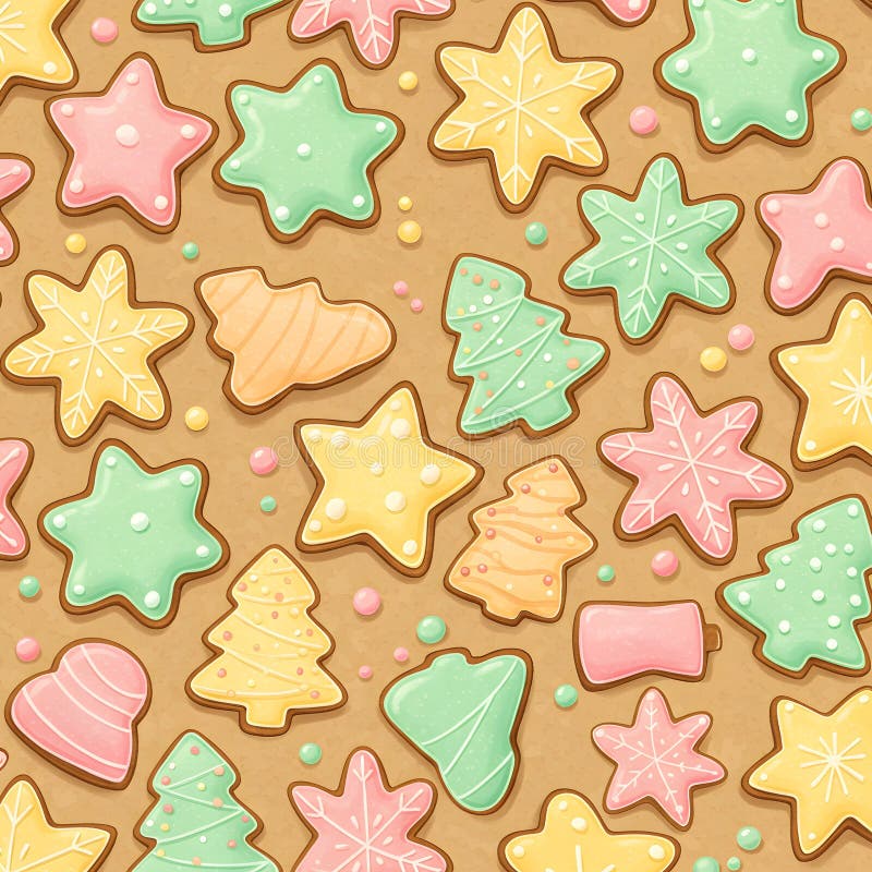 Delightful Pastel Colored Christmas Cookies Stock Illustrations – 20 ...