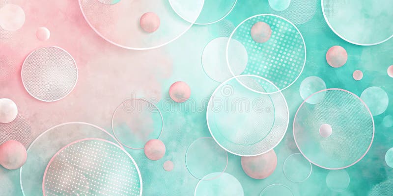 Pastel Circles and Spheres Abstract Design Featuring Textured ...