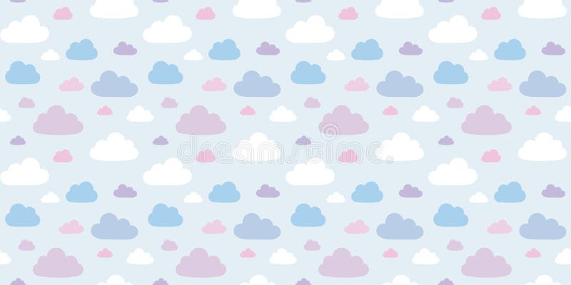 Pastel Clouds Seamless Repeat Pattern Vector Background Stock Vector ...