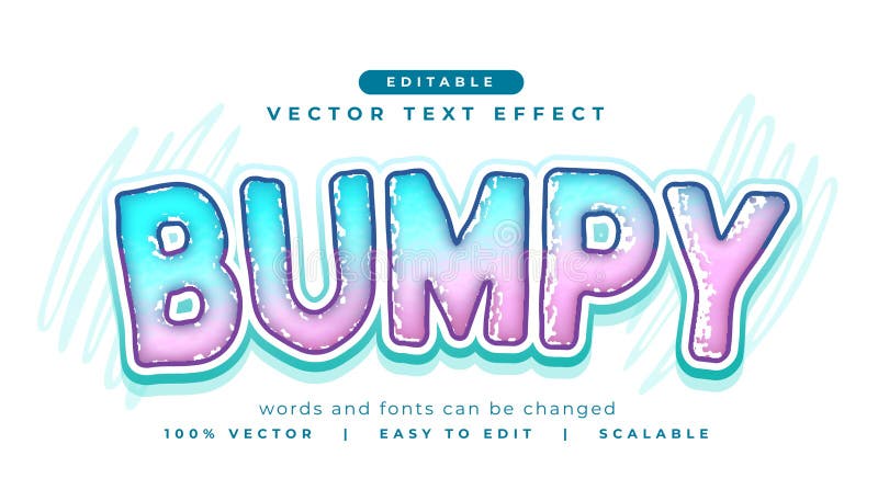 Pastel Color Bumpy Text Effect Editable Template Stock Vector ...