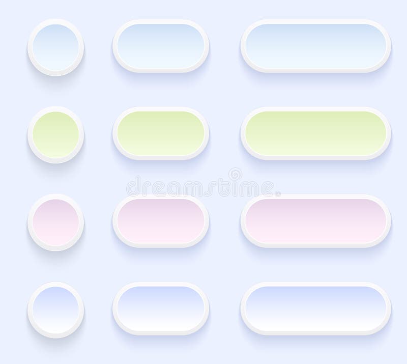 Pastel Color Buttons for User Interface, Simple Multicolored 3D Modern ... Pastel Color Buttons for User Interface, Simple Multicolored 3D Modern ...