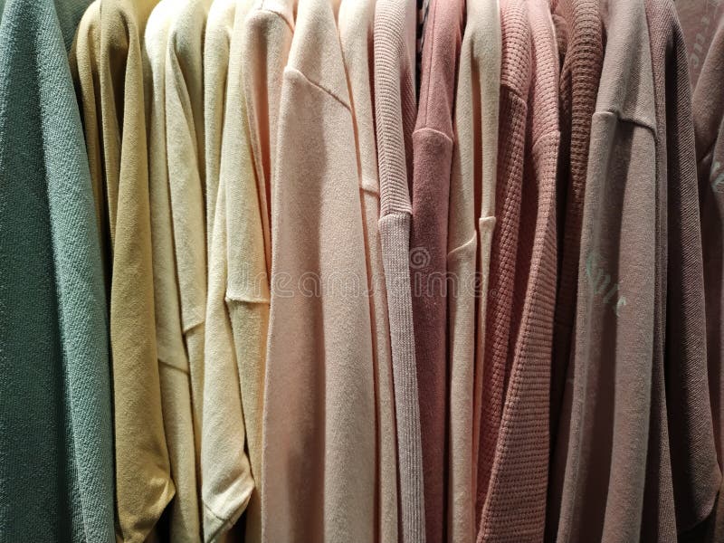 Pastel Color of Clothes in a Shop Stock Photo - Image of sweater, shop ...