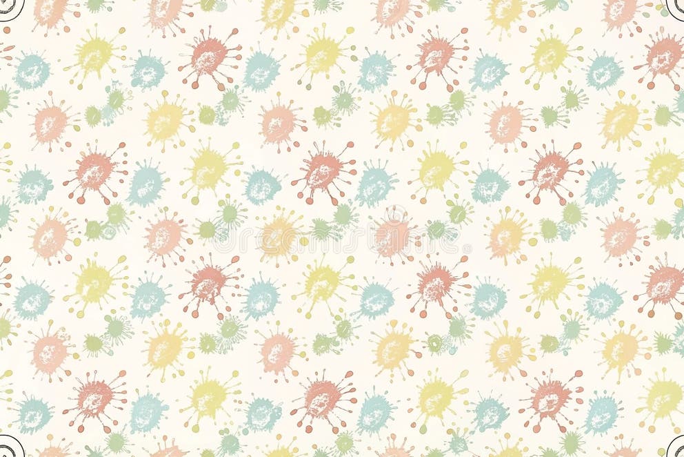 Pastel Color Ink Splatters Seamless Pattern Stock Image - Image of ...