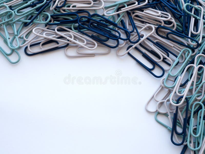 Pastel color paper clips. stock image. Image of business - 139561511