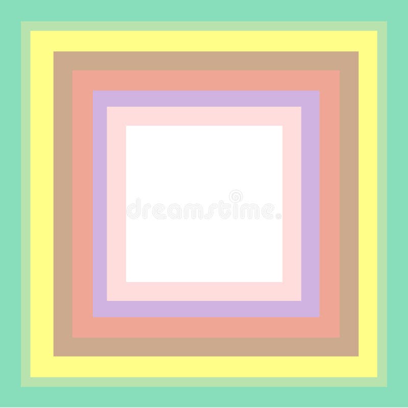 Pastel Color Square Chimney Hole Frame with Design in Vector Stock ...