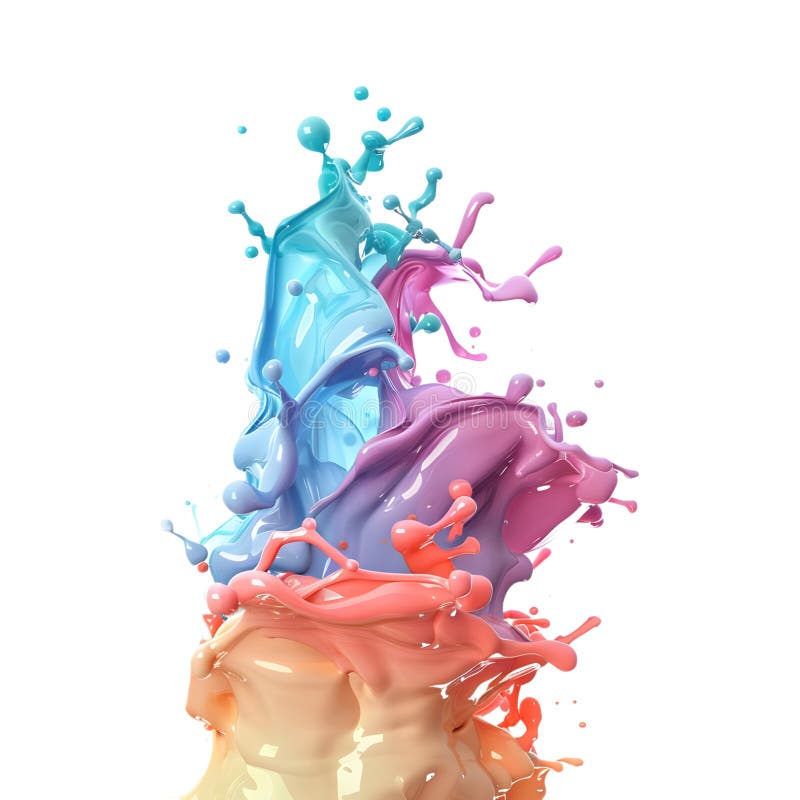 Pastel Color Water Splash on Transparent Background - Ai Generated ...