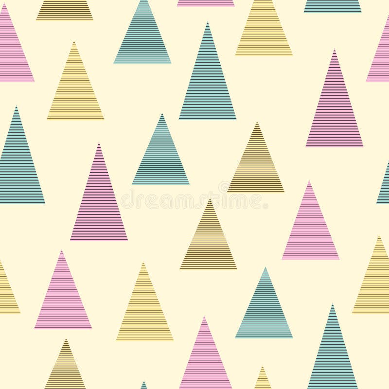 Pastel Colored Abstract Simple Striped Triangles Geometric Seamless ...