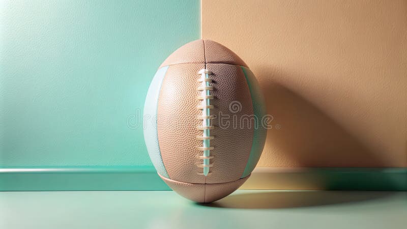 Pastel-colored American Football Resting on a Two-toned Surface ...