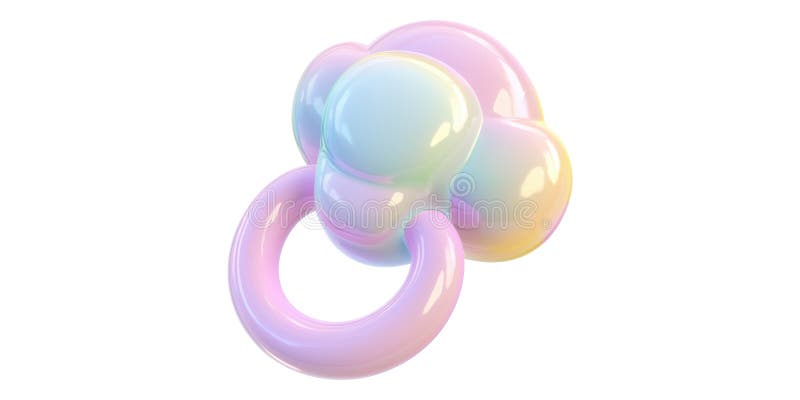 Pastel-colored Baby Pacifier Isolated on Transparent Background Stock ...