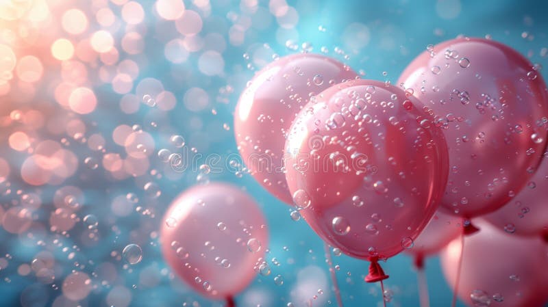 Pastel Balloons Floating in a Blue Sky Stock Photo - Image of delicate ...