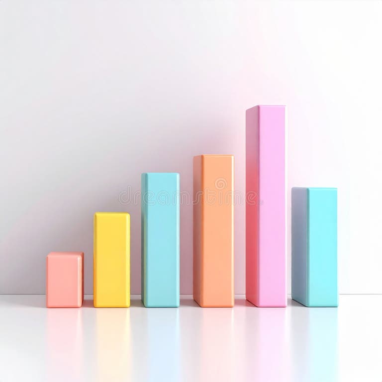 Pastel Colored Bar Chart Showing Growth Stock Illustration ...