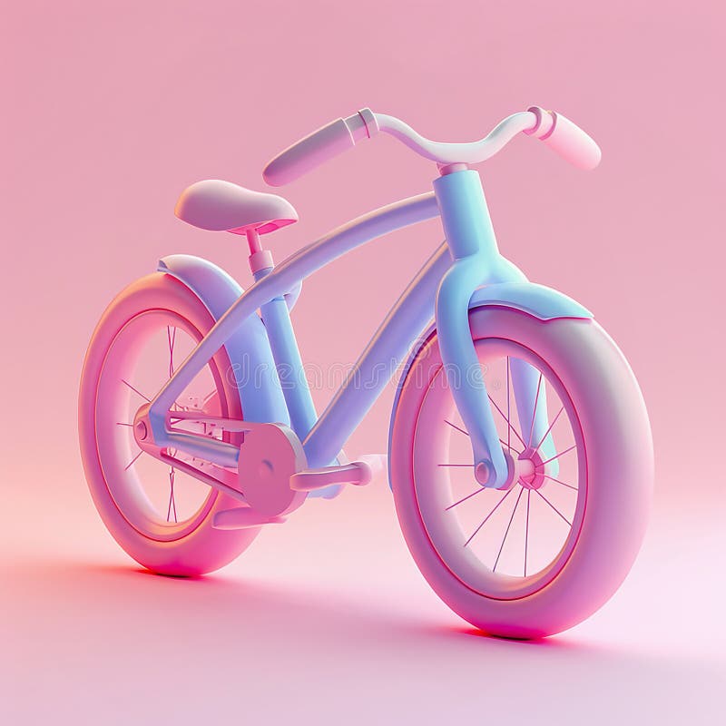 Pastel Colored Bicycle on Pink Background Stock Photo - Image of pink ...