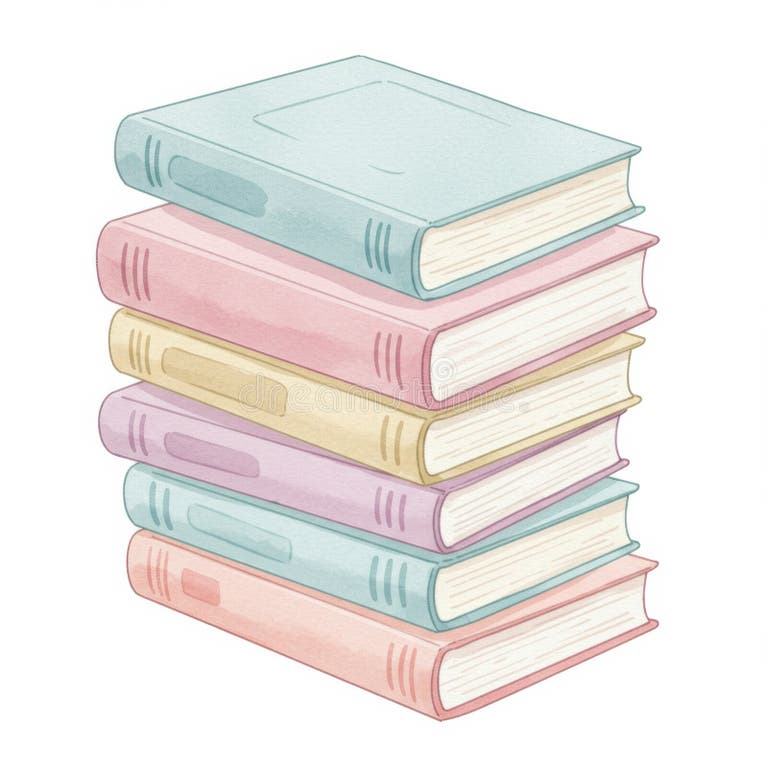 Pastel Colored Book Stack Illustration Stock Illustration ...