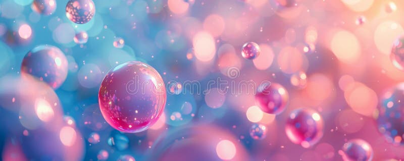 Pastel Colored Bubbles in Dreamy Soft Focus Background with Bokeh Effects Stock Photo - Image of ...