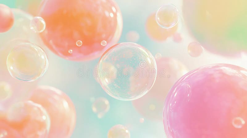 Pastel-colored Bubbles Floating in a Weightless Space Stock Image ...