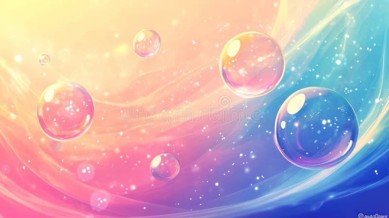 Pastel Colored Bubbles with Soft, Flowing Textures and Sparkling ...