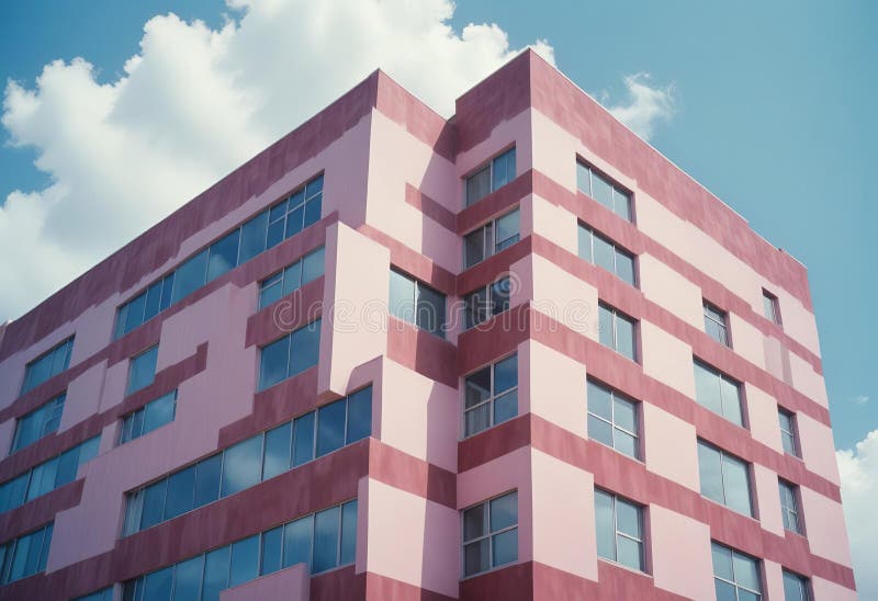 A Pastel-colored Building Facade Stock Illustration - Illustration of ...