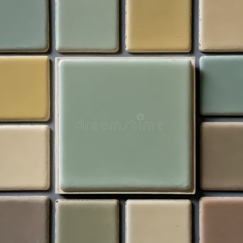 Pastel Colored Ceramic Tiles in a Grid Pattern Stock Illustration ...