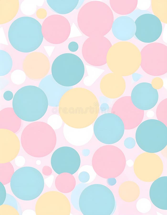 Pastel Colored Circles Overlapping Creating Modern Seamless Pattern ...