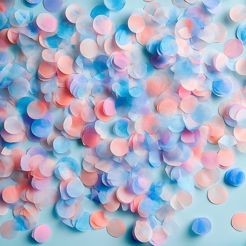 Pastel Colored Circles Scattered on a Light Blue Background Festive ...