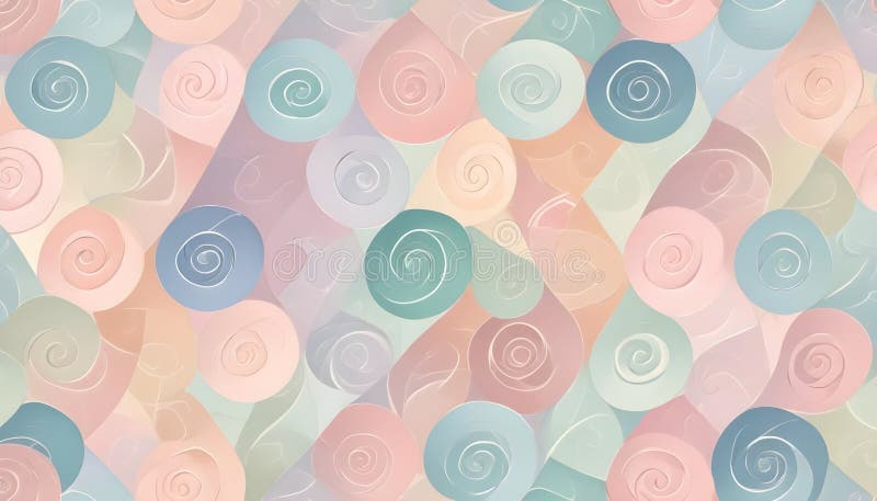 Pastel-colored Circles with Swirling Patterns Create an Abstract and Visually Appealing ...