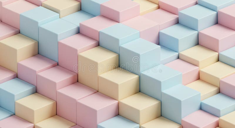 Pastel Colored Cubes Forming a Geometric Pattern, Minimal and Aesthetic ...