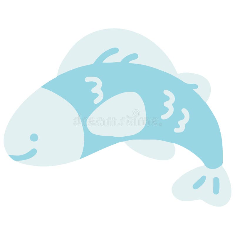 Pastel Colored Cute Blue Fish Stock Vector - Illustration of white ...