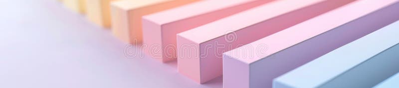 Pastel Colored 3D Bars on Gradient Background for Modern Design Concept ...