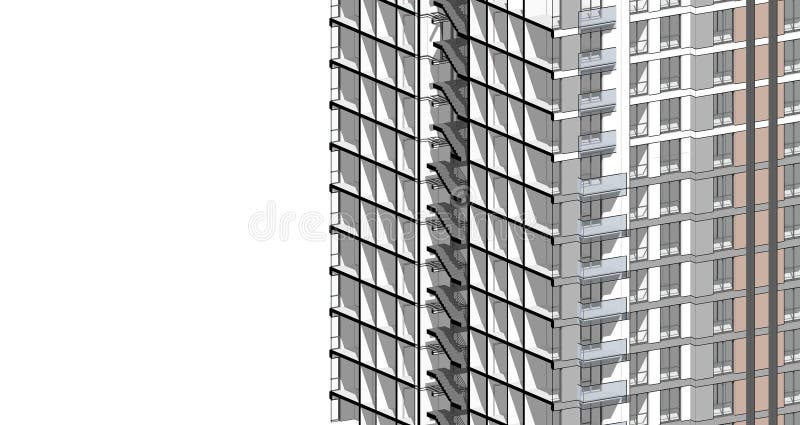 Partial 3d Cross Section Perspective Of A Residential Building. Stock ...