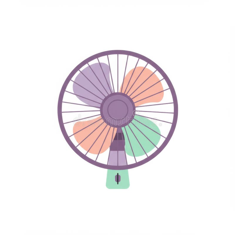 Pastel Colored Desk Fan Illustration Stock Illustration - Illustration ...