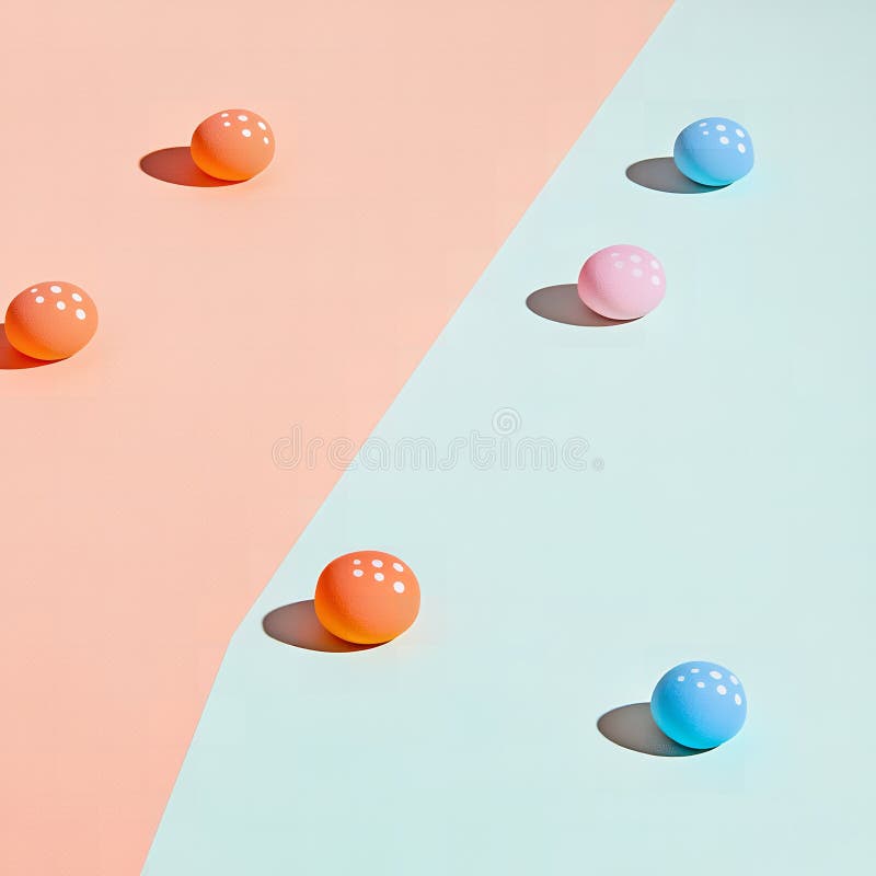 Pastel Colored Dotted Balls on a Two Tone Background a Creative ...