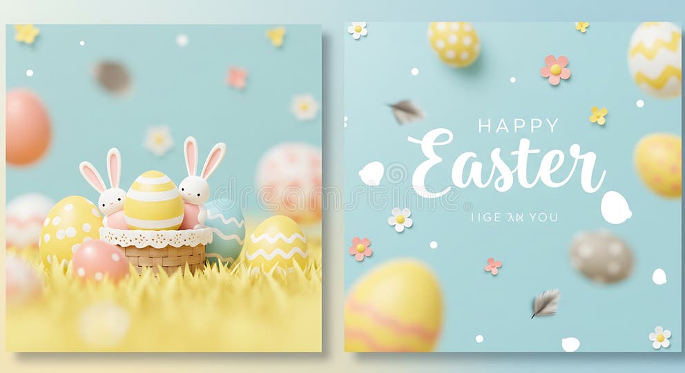 Pastel-colored Easter-themed Design Featuring Two Sections. the Left ...