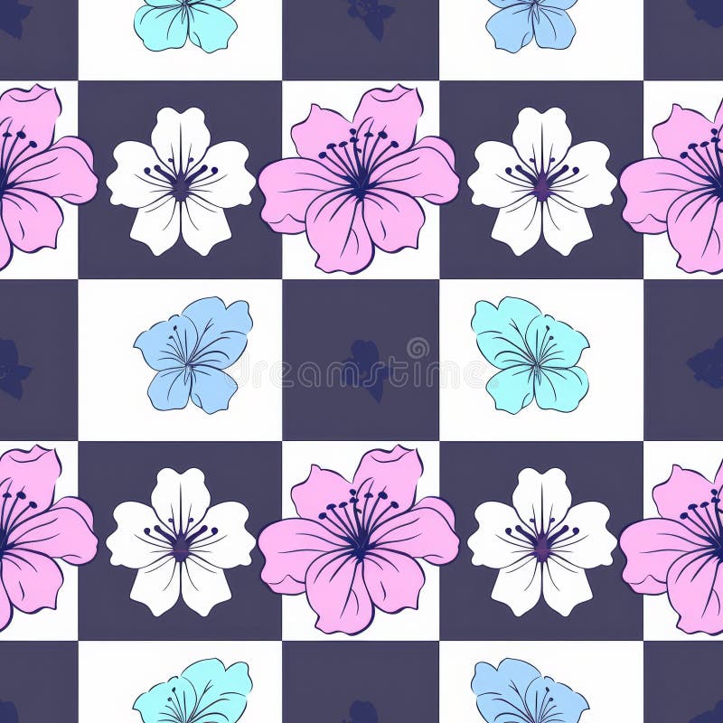 Pastel Colored Floral Arrangement in Checkerboard Pattern for a ...