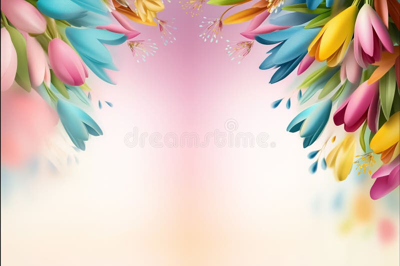 Pastel Colored Floral Elements in a Watercolor Style Flow Elegantly ...